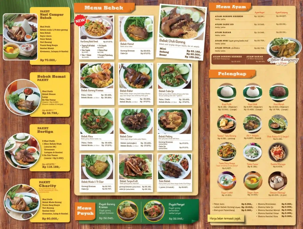 Daftar Menu Bebek Kaleyo 2025 dan Harganya Terbaru